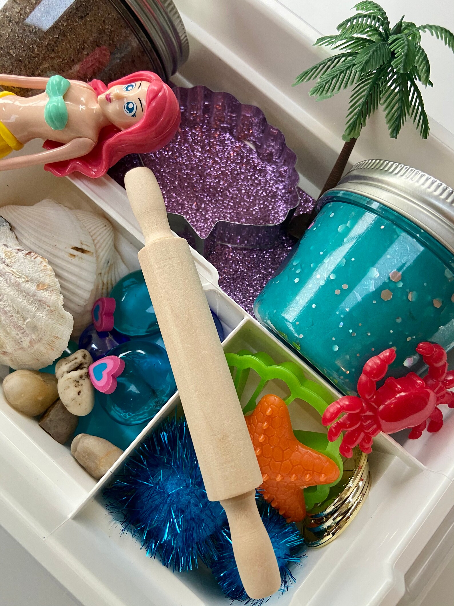 Mermaid Play Dough Kit Mermaid playdough sensory kit under | Etsy