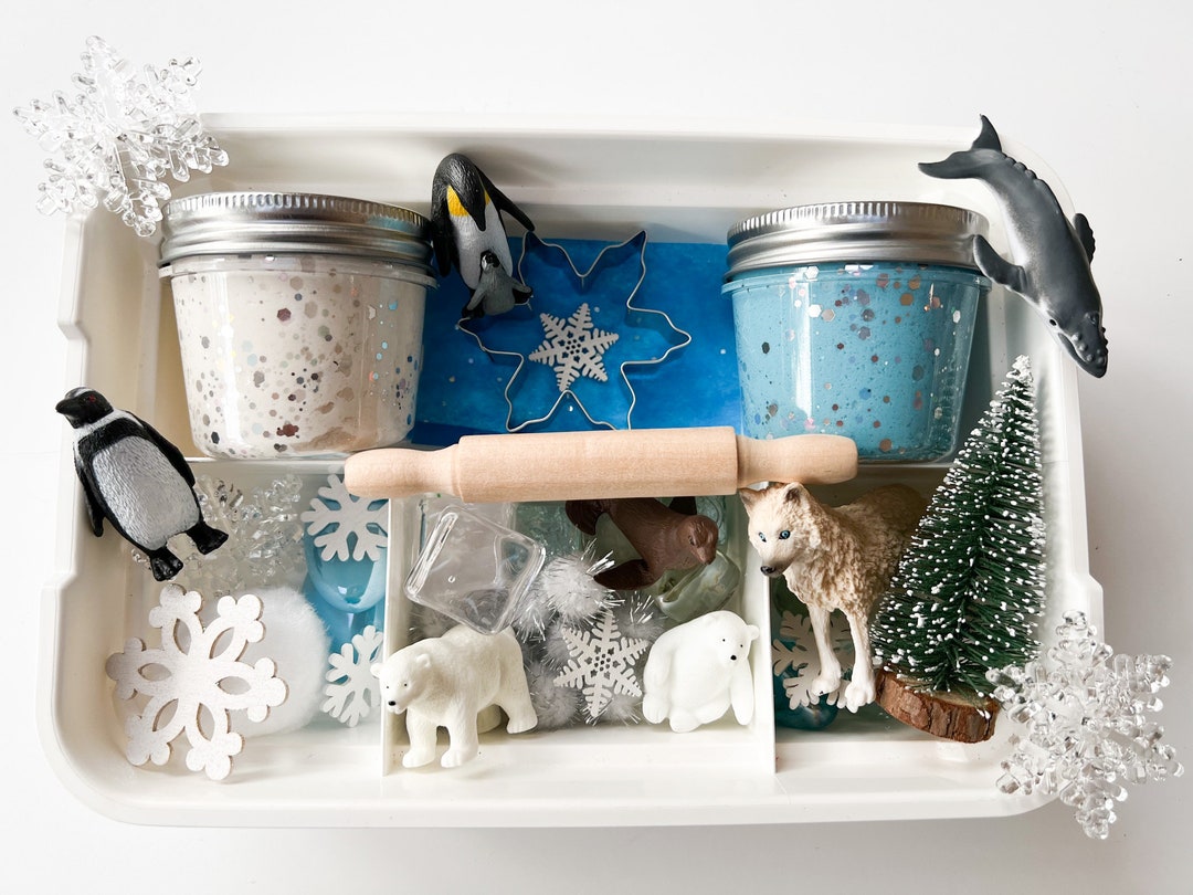 Arctic Animals Play Dough Kit, Winter Play Dough Kit, Animals in the ...
