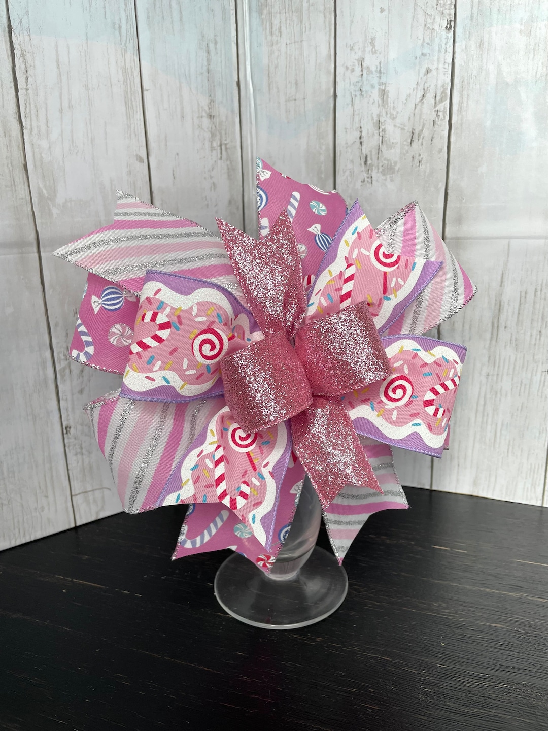 Pink Christmas Wreath Bow, Pink Whimsical Bow for Christmas Decor ...