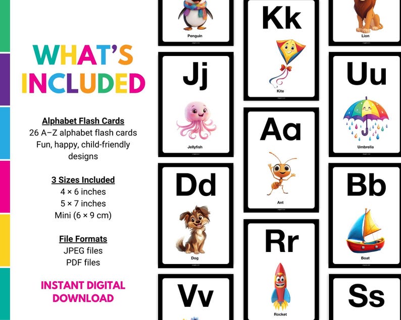 Alphabet Flash Cards for Toddlers | ABC Learning | Preschool Homeschool ...