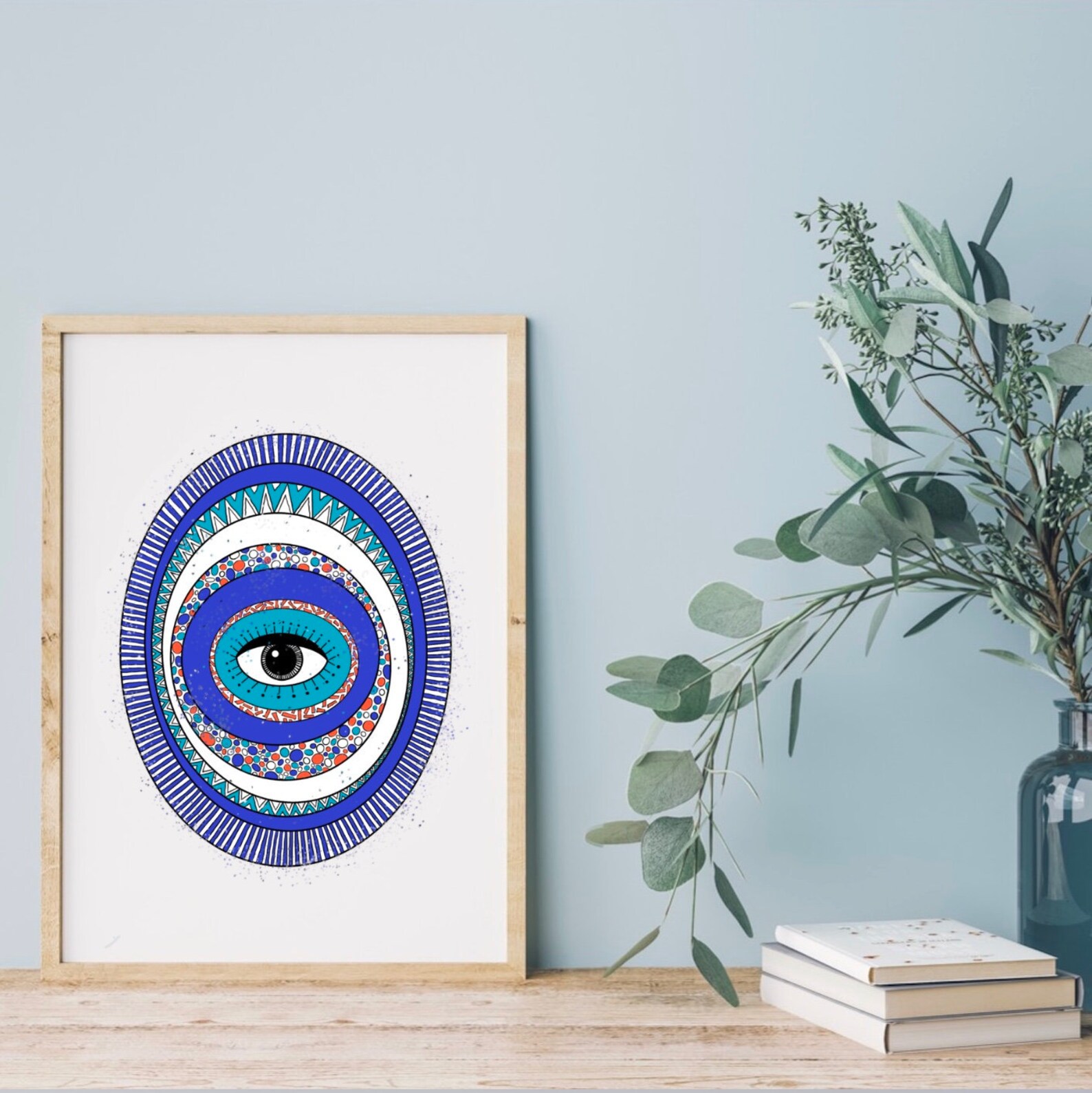 Evil Eye Wall Art Design Digital printable Water Color Art | Etsy