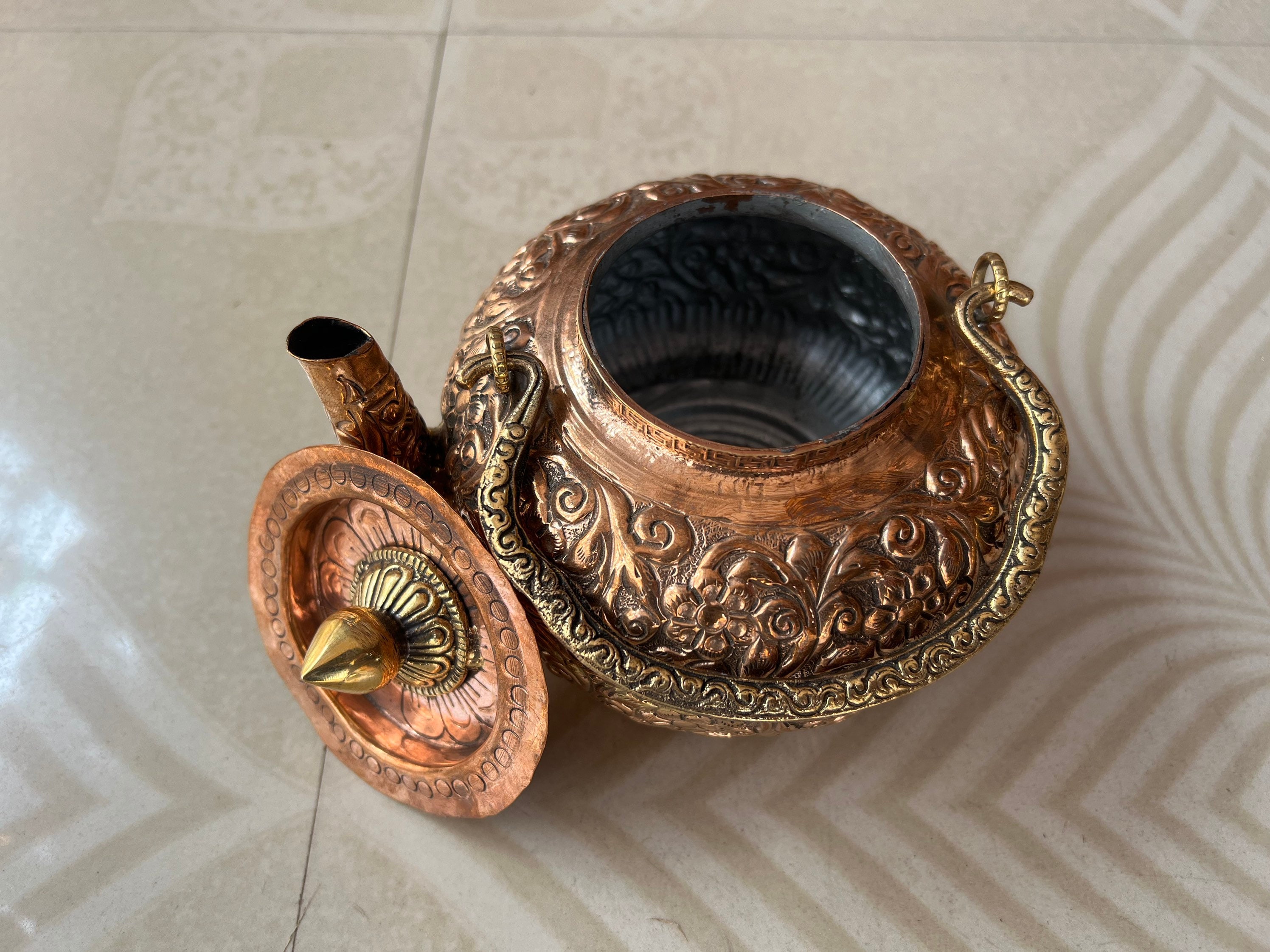 Handmade Vintage Pure 100 % Copper Tea Pot 400 Ml Use Home - Etsy