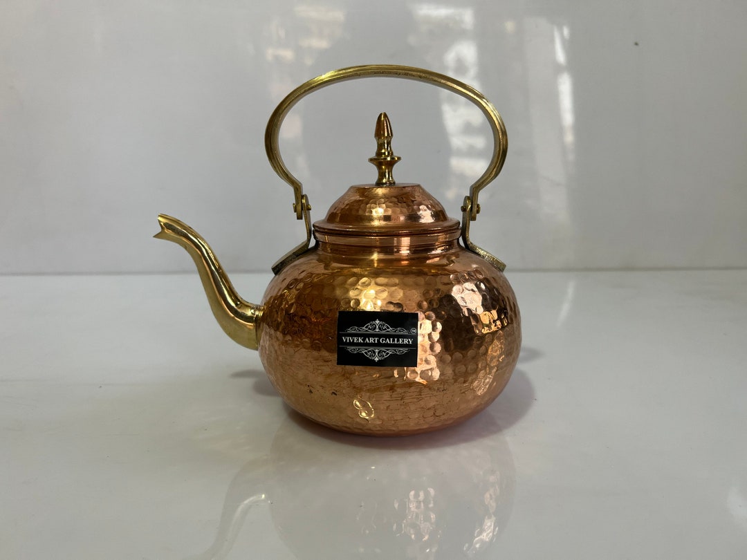 Indian Handmade Hammered Pure 100% Copper Tea Kettles 1000 Ml - Etsy