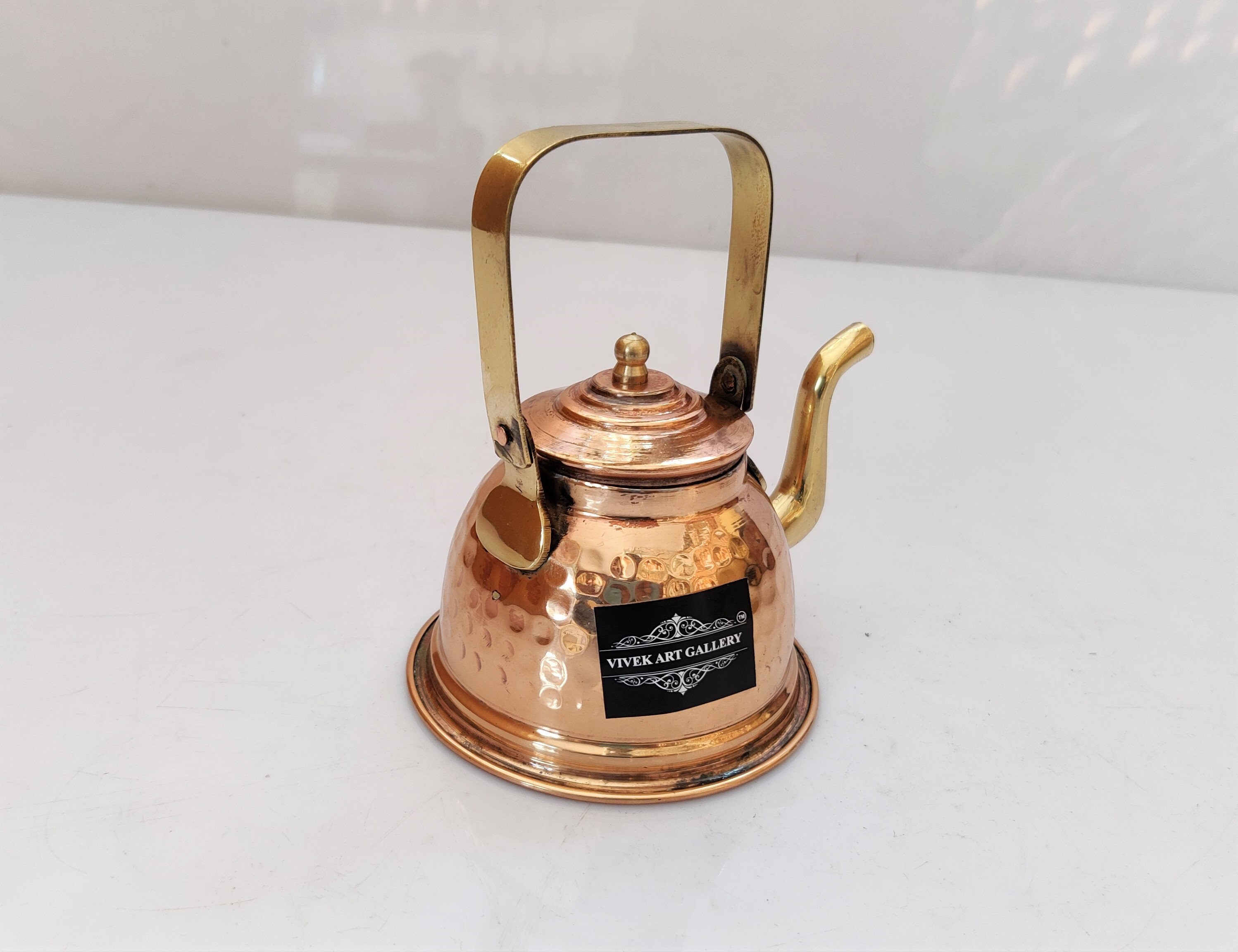 Indian Handmade Hammered Pure 100% Copper Tea Kettles 300 Ml and Tea ...