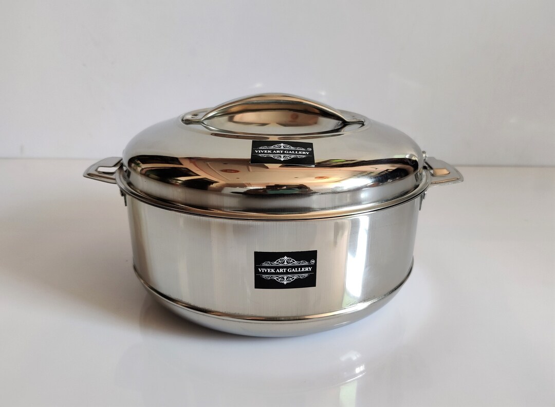 Handmade Pure 100% Stainless Steel Round 3000 Ml Bread Box, Hot Pot ...