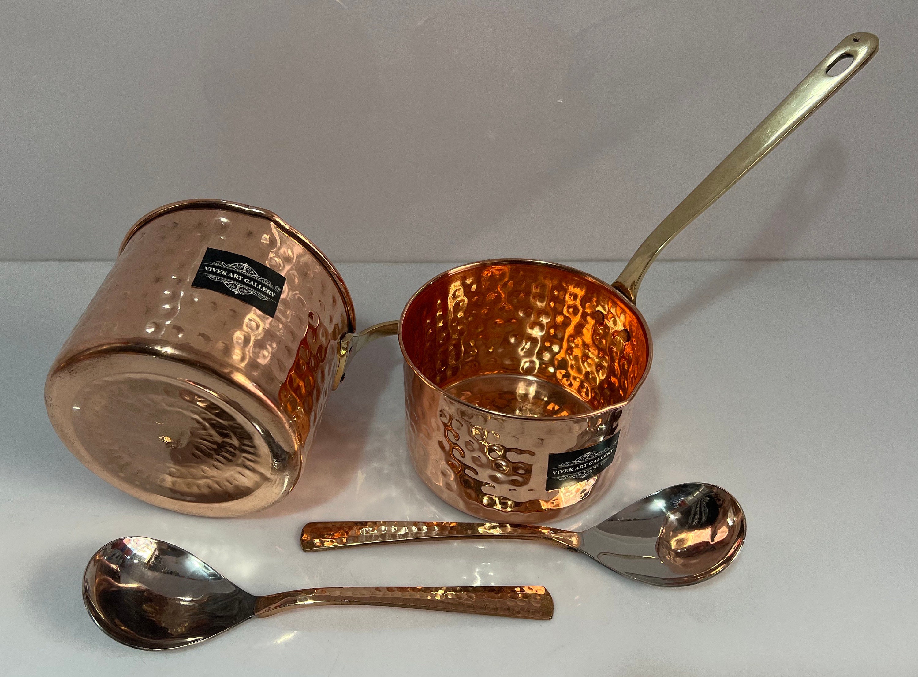 Handmade Hammered Pure 100 % Copper Kadai Cooking Pan Sos Pan - Etsy