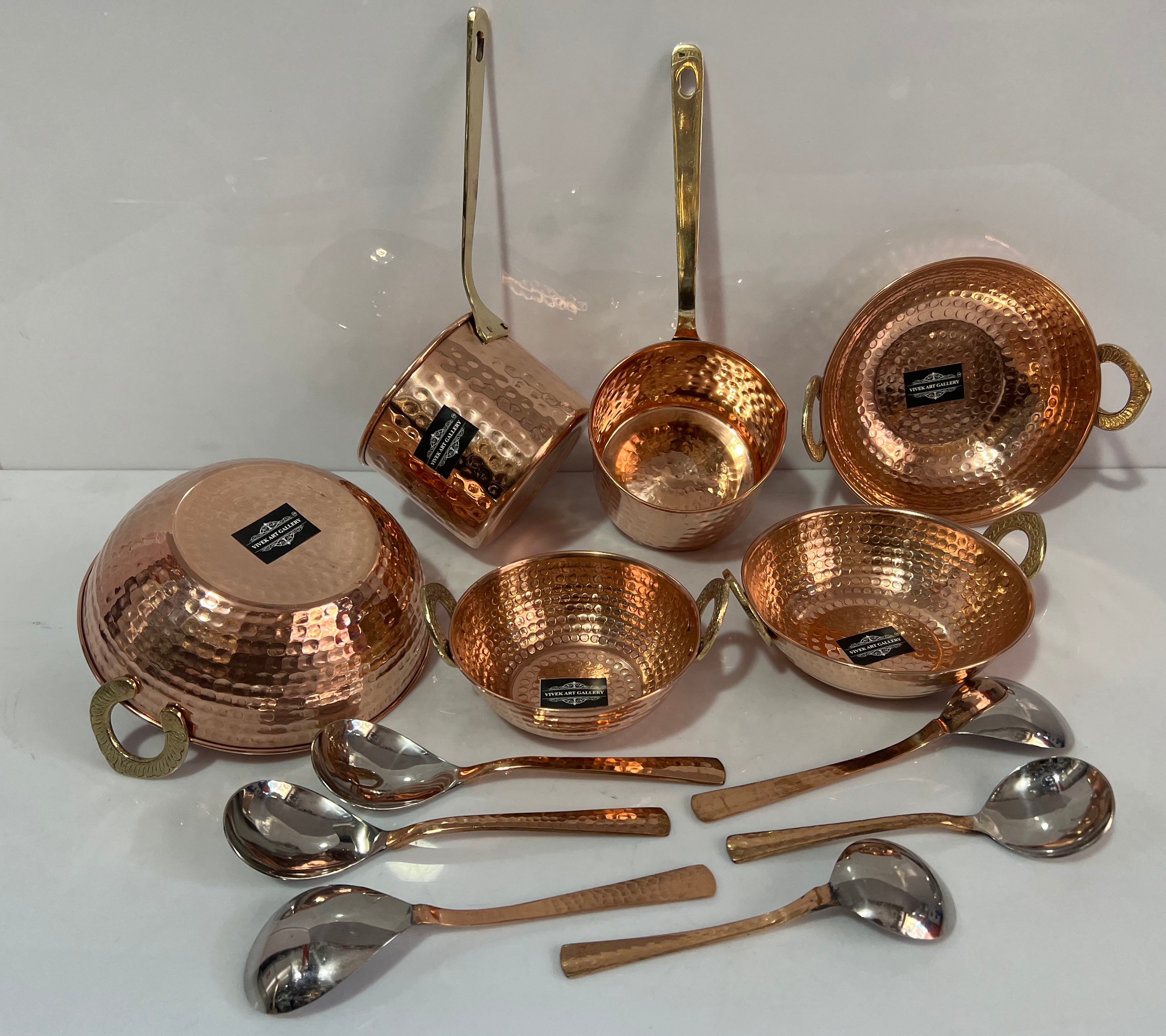 Pure Copper Cookware Sat 12 Piece Set copper Sauce Pan Set - Etsy