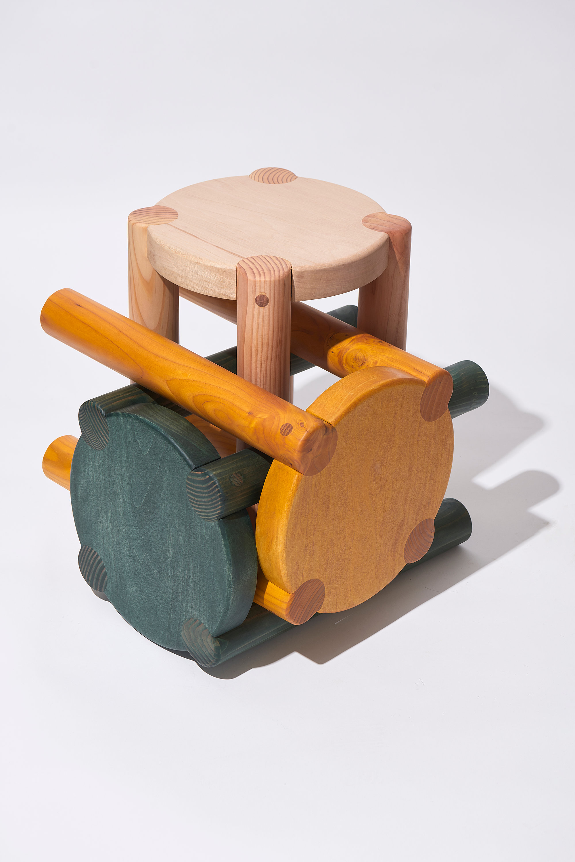 Bonnet Wood Stool golden Yellow Scandinavian Design Excellent for ...