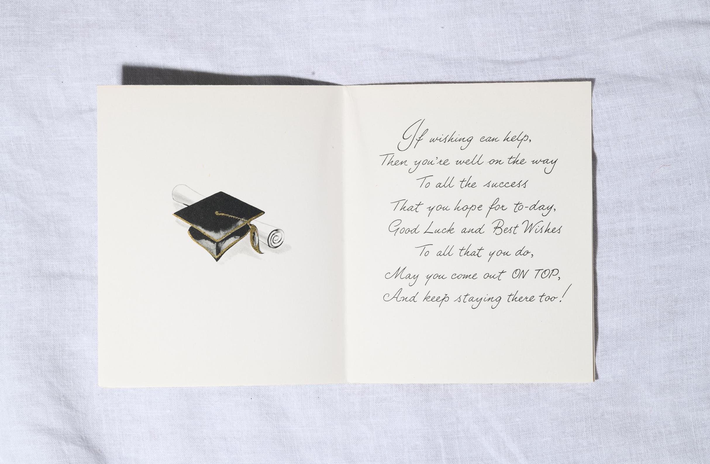 Graduation Themed Vintage Greeting Cards | 1950s Graduation Card ...
