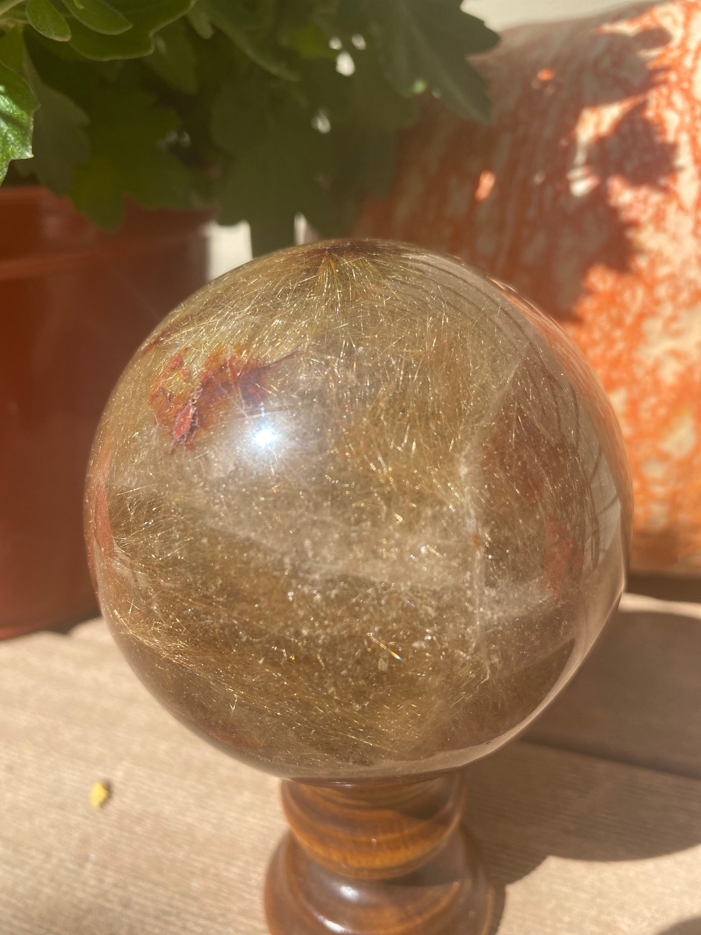 HUGE Golden and Red Rutile Quartz Sphere - Etsy