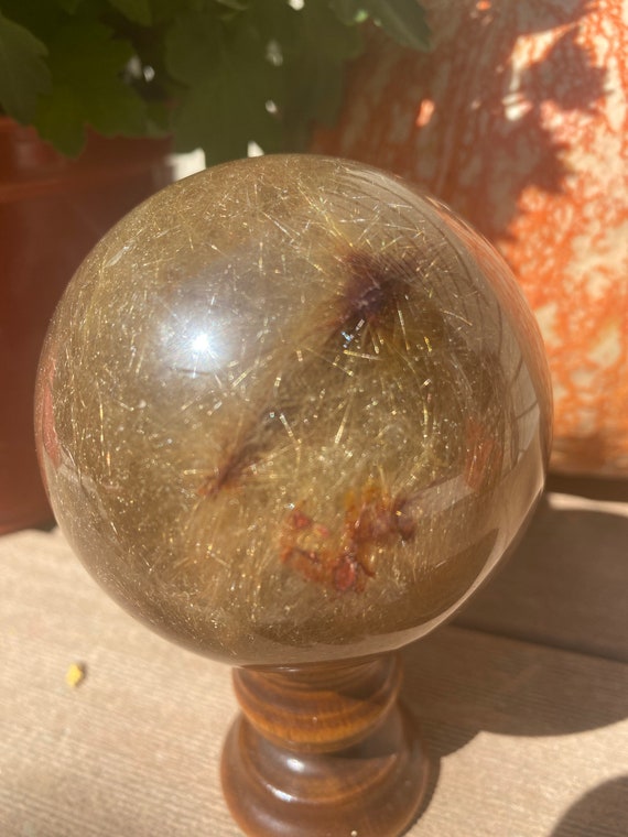 HUGE Golden and Red Rutile Quartz Sphere - Etsy