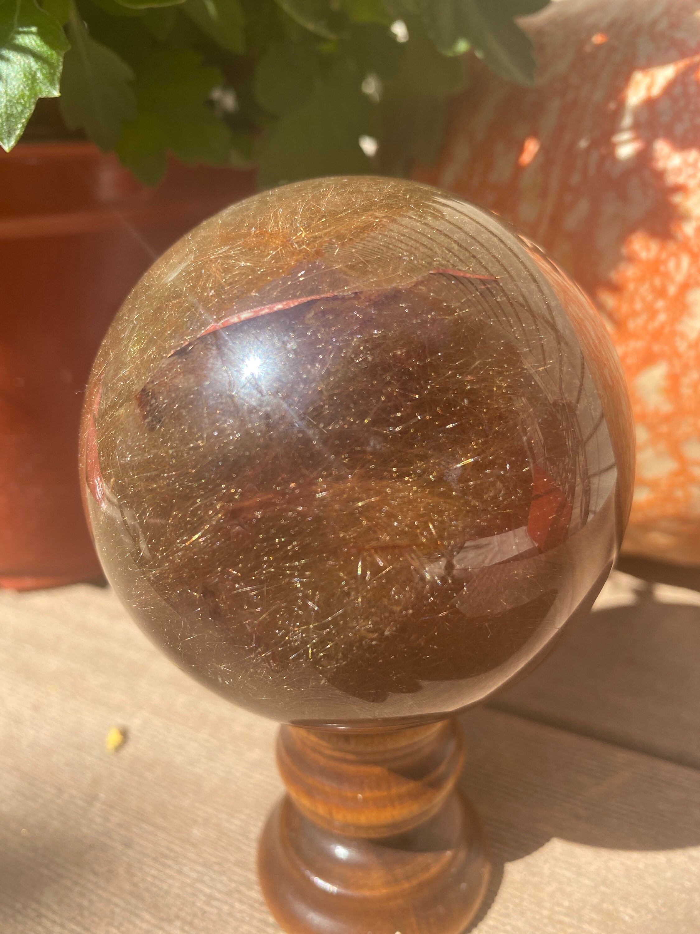 HUGE Golden and Red Rutile Quartz Sphere - Etsy