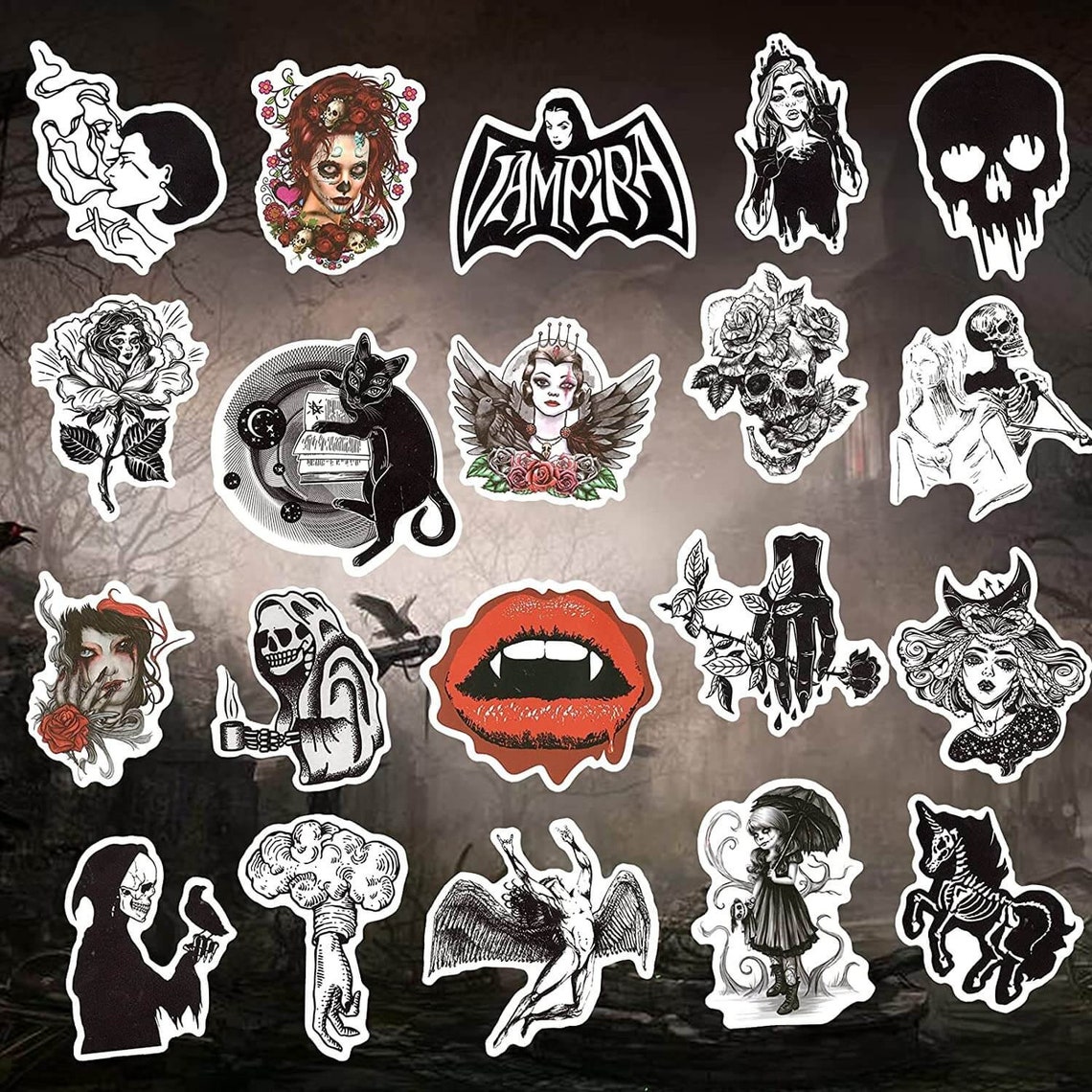 Gothic Stickers 300PCS Pack Cool for Teens Vinyl Punk Gothic - Etsy