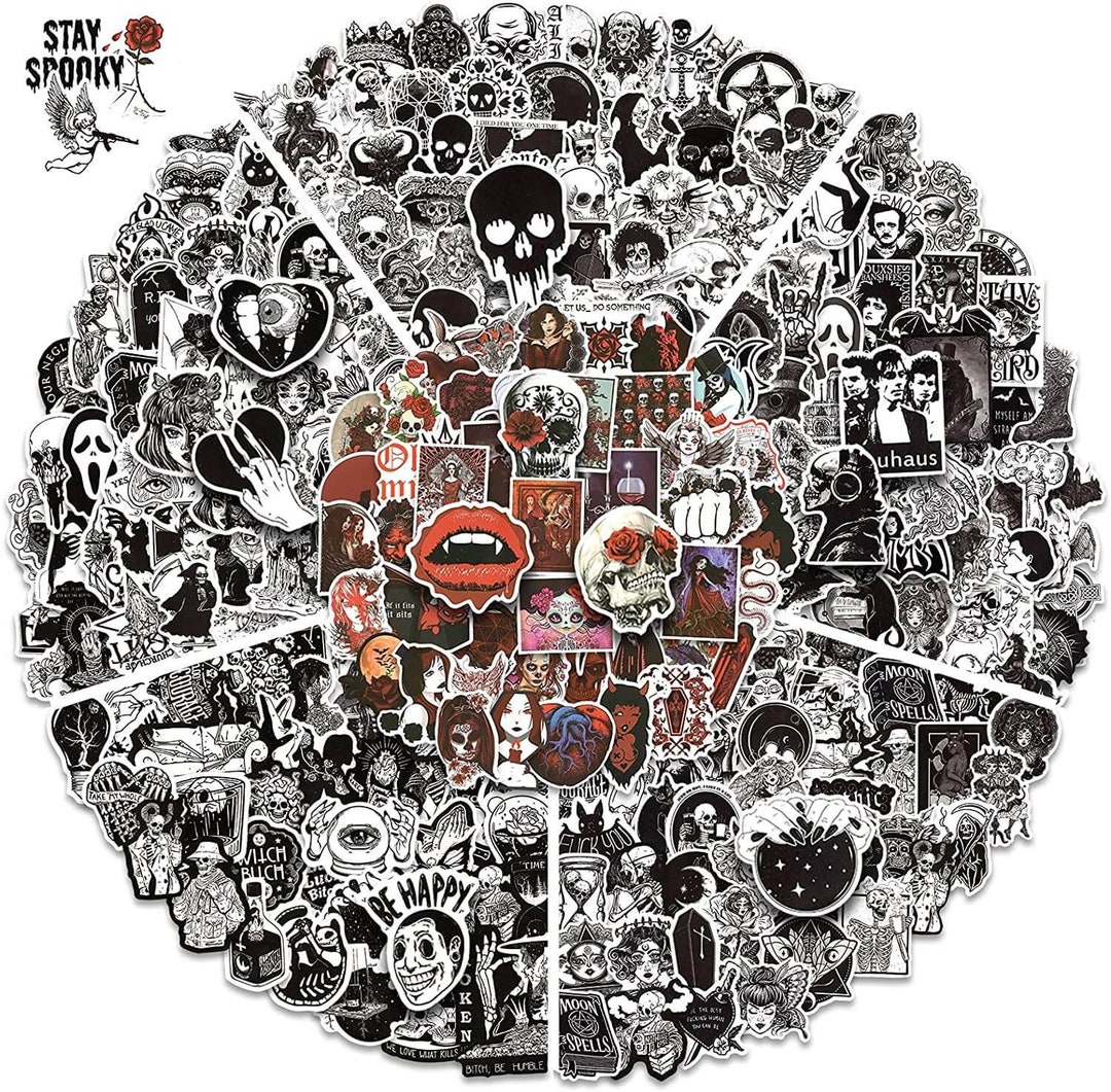 Gothic Stickers 300PCS Pack Cool for Teens, Vinyl Punk Gothic Stickers ...