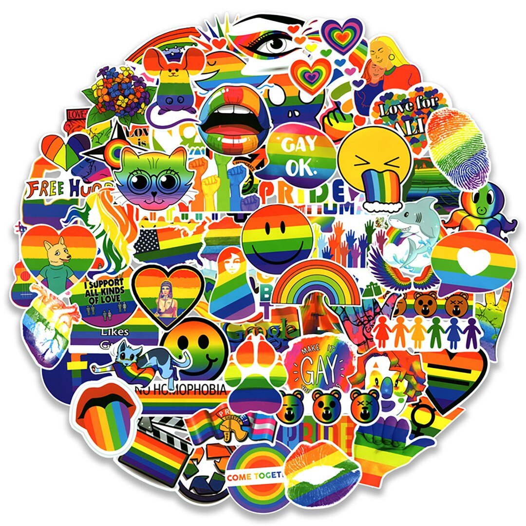 Pride, LGBT, 100 Pcs Vinyl Stickers Pack, Stickers, Die Cut Decal Set ...