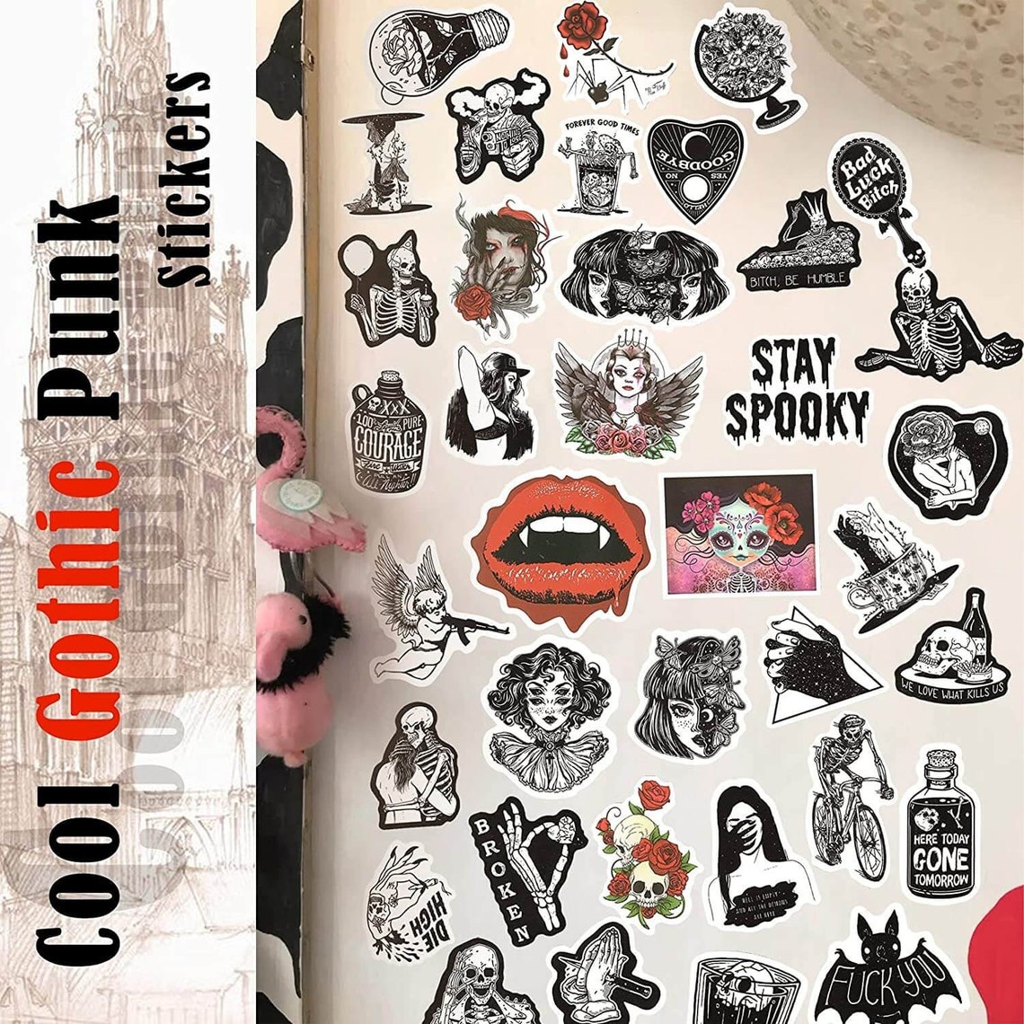 Gothic Stickers 300PCS Pack Cool for Teens Vinyl Punk Gothic - Etsy