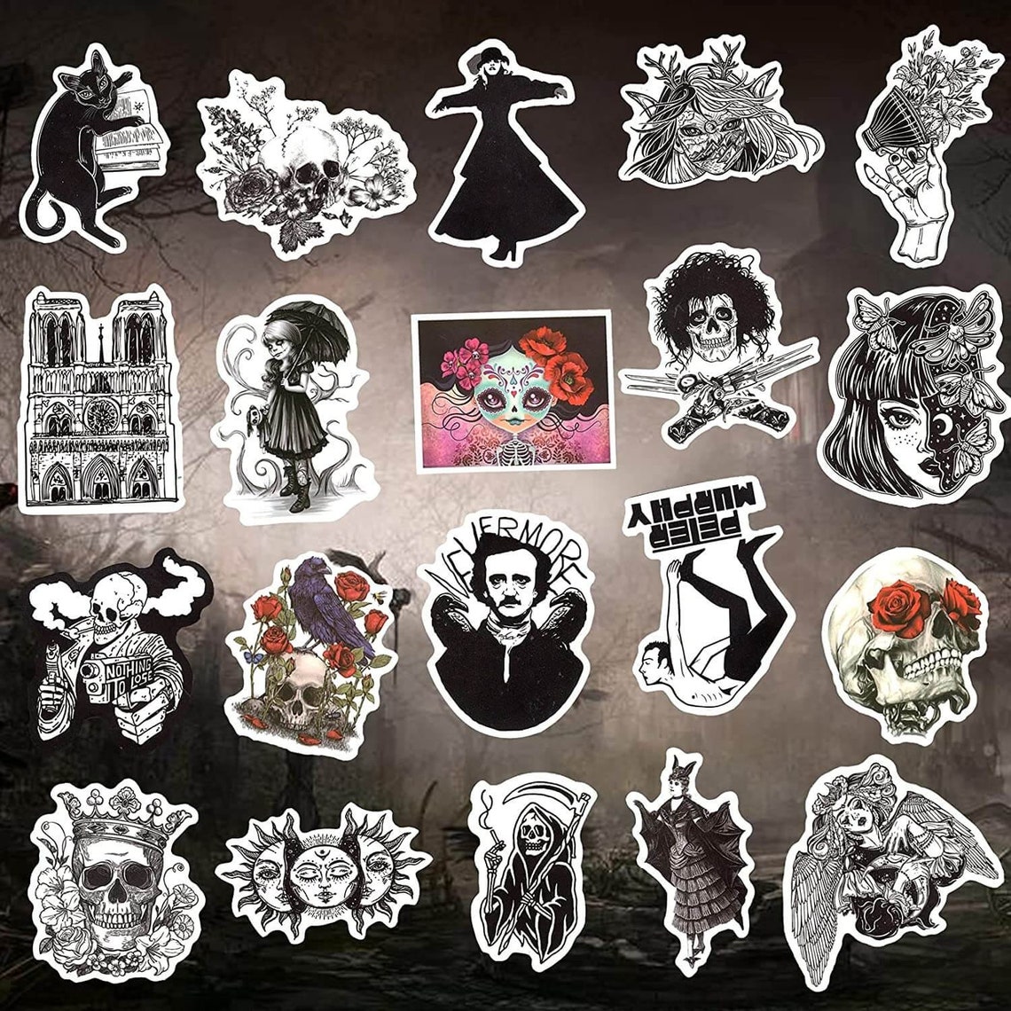 Gothic Stickers 300PCS Pack Cool for Teens Vinyl Punk Gothic - Etsy