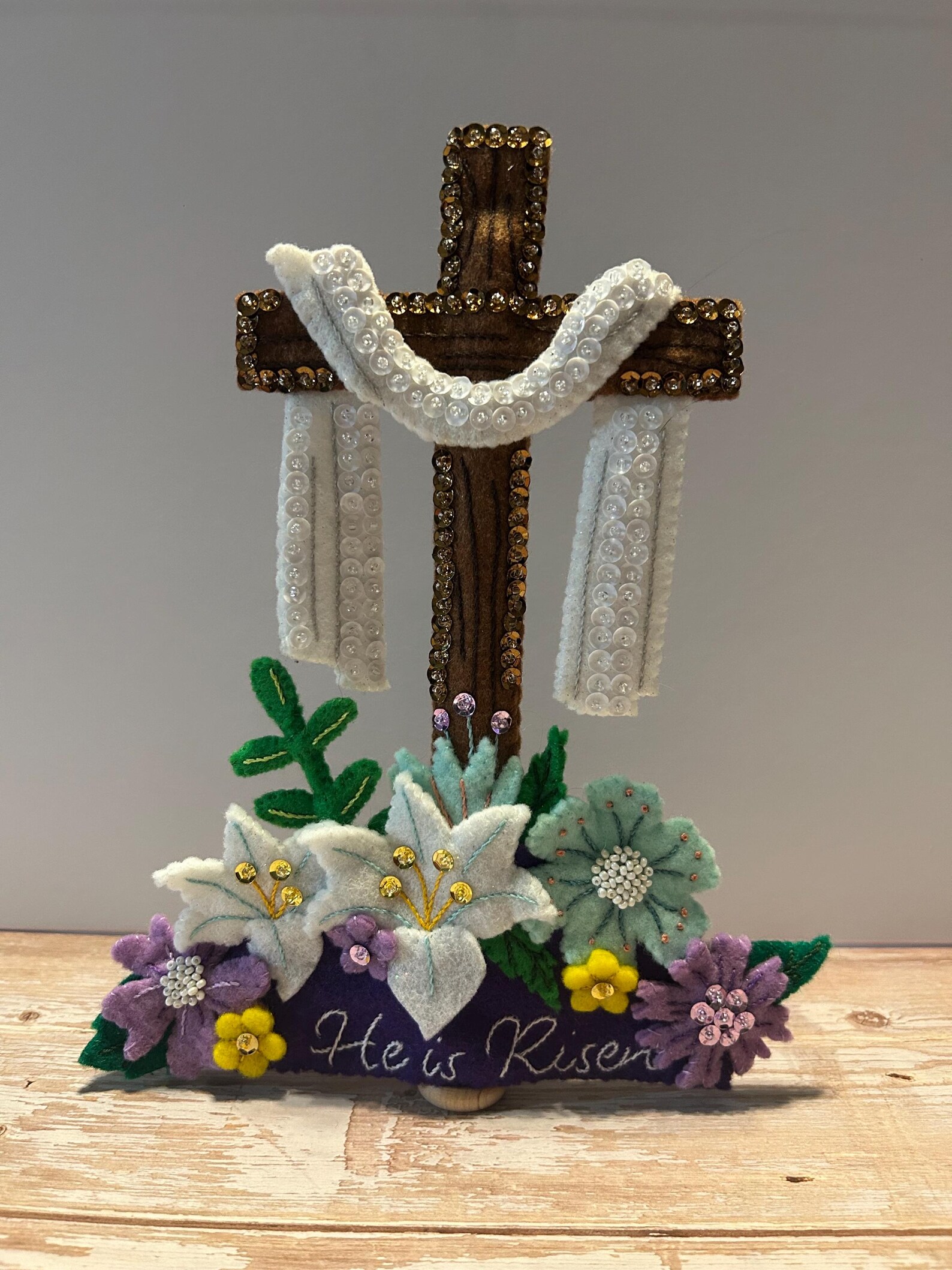 He is Risen || Decor || Religious || Felt Embroidery - Etsy