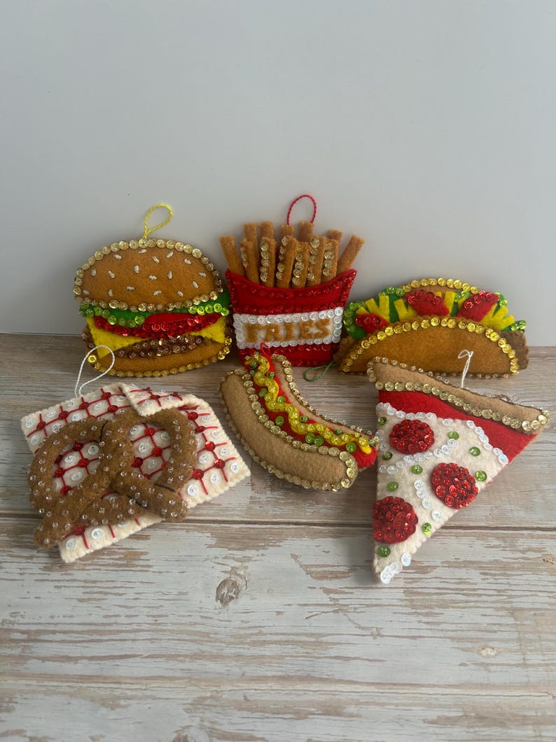Bucilla || Ornaments || Snacks Food || Set of 6 || Finished - Etsy