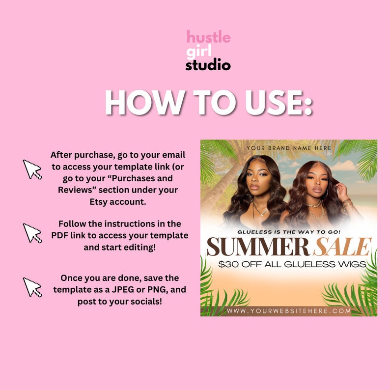 Hair Flyer, Hair Sale Flyer, Glueless Wig Flyer, Hair Business, Summer ...