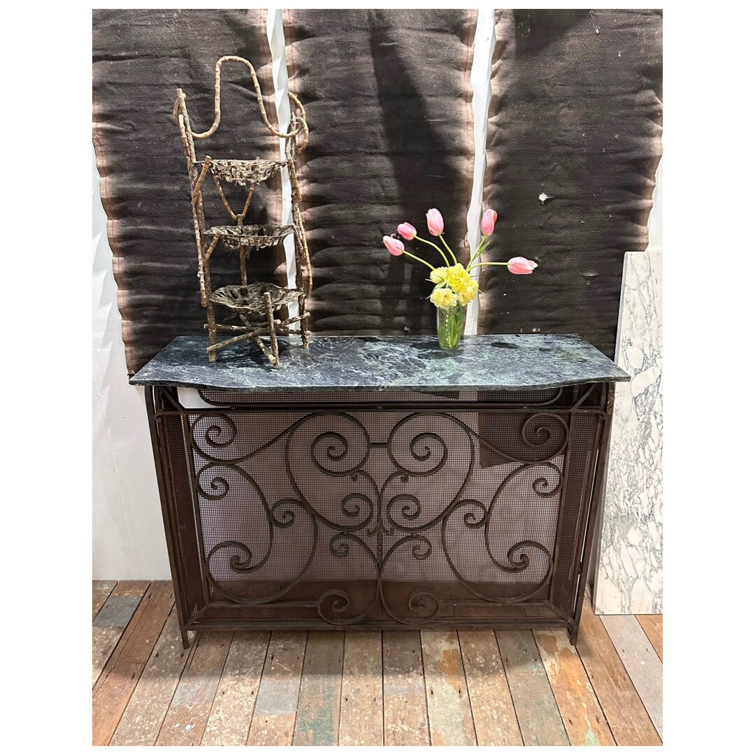 Antique Parisian Wrought Iron Radiator Cover / Console Table - Etsy