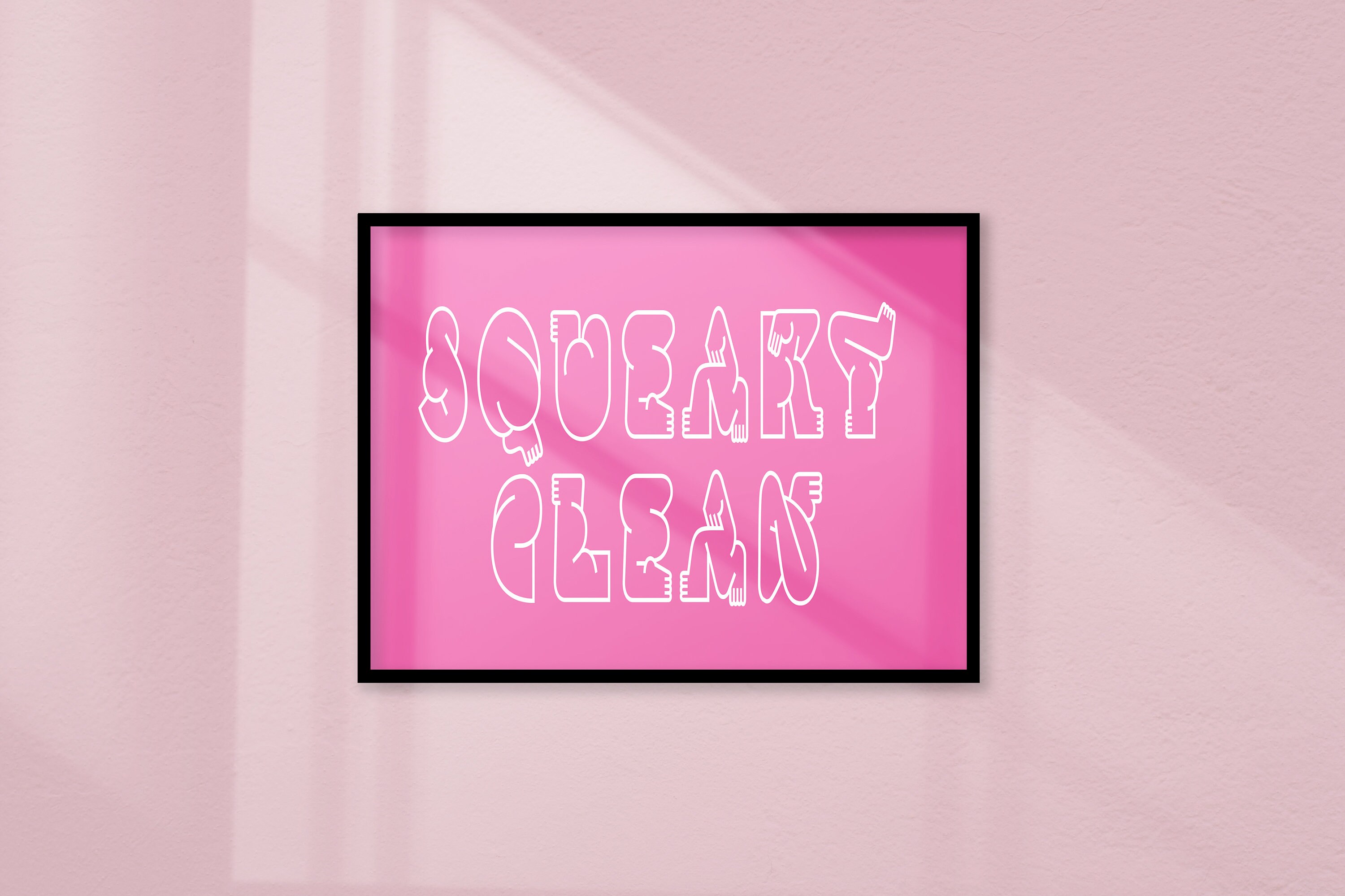 Hot Pink Squeaky Clean Wall Art, Digital Download, Dorm Decor ...