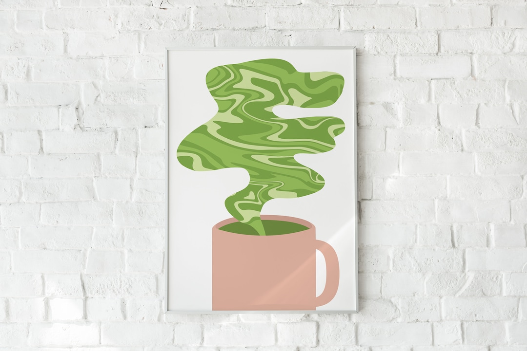 Matcha Art Print, Digital Download, Danish Pastel Decor, Matcha Art ...