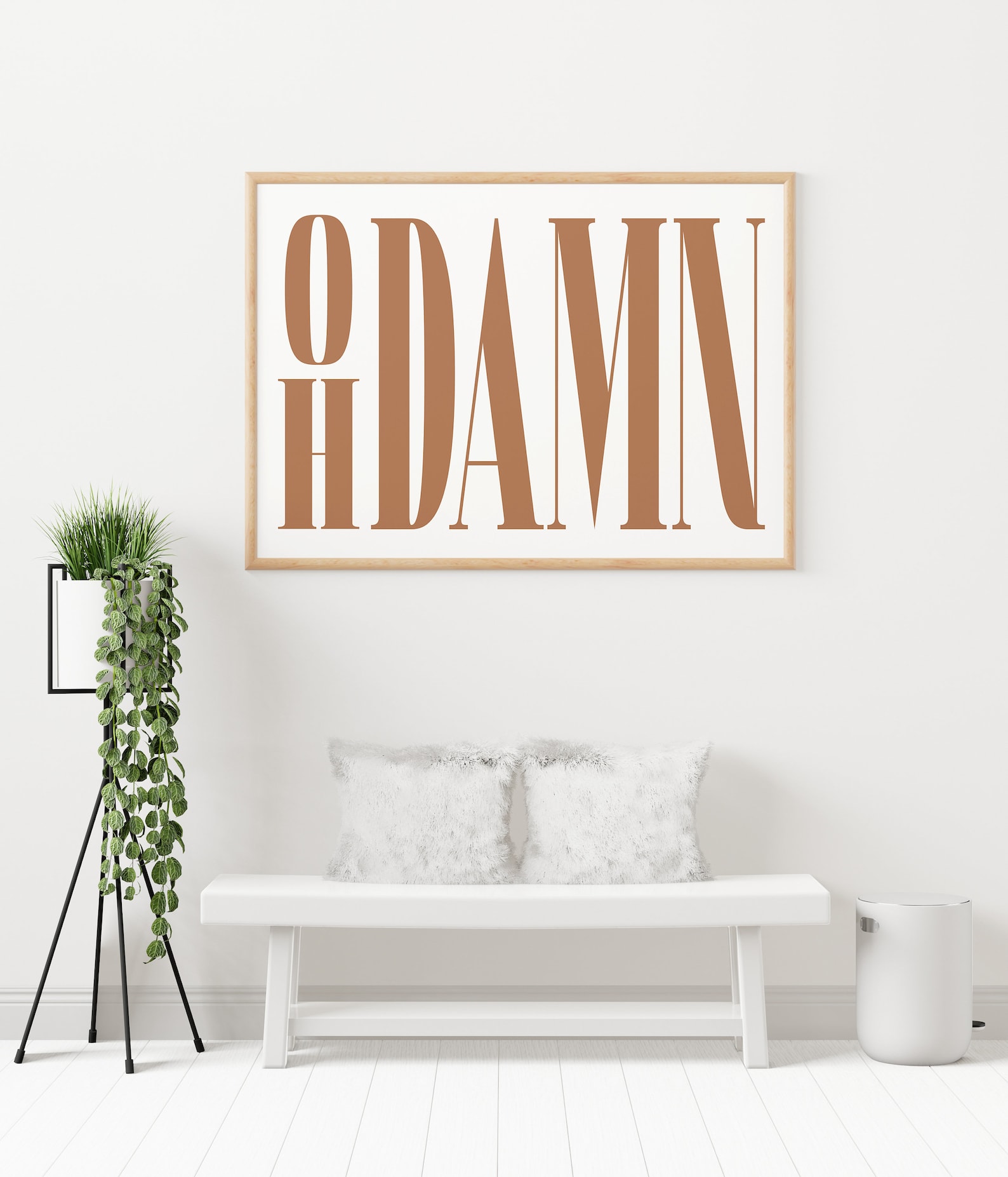 Oh Damn Digital Download, Oh Damn Art Print, Damn Poster, Neutral Brown ...