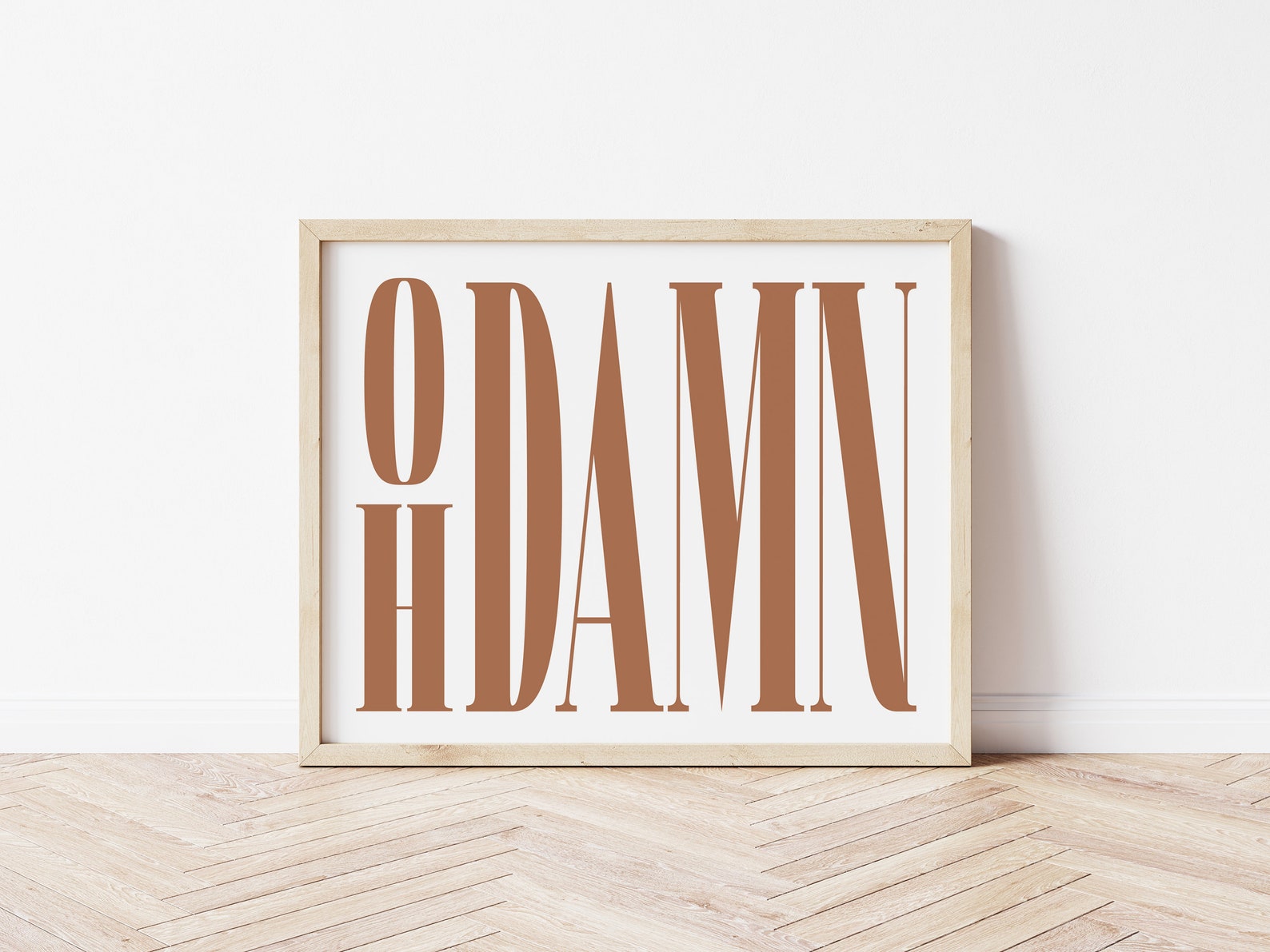 Oh Damn Digital Download, Oh Damn Art Print, Damn Poster, Neutral Brown ...