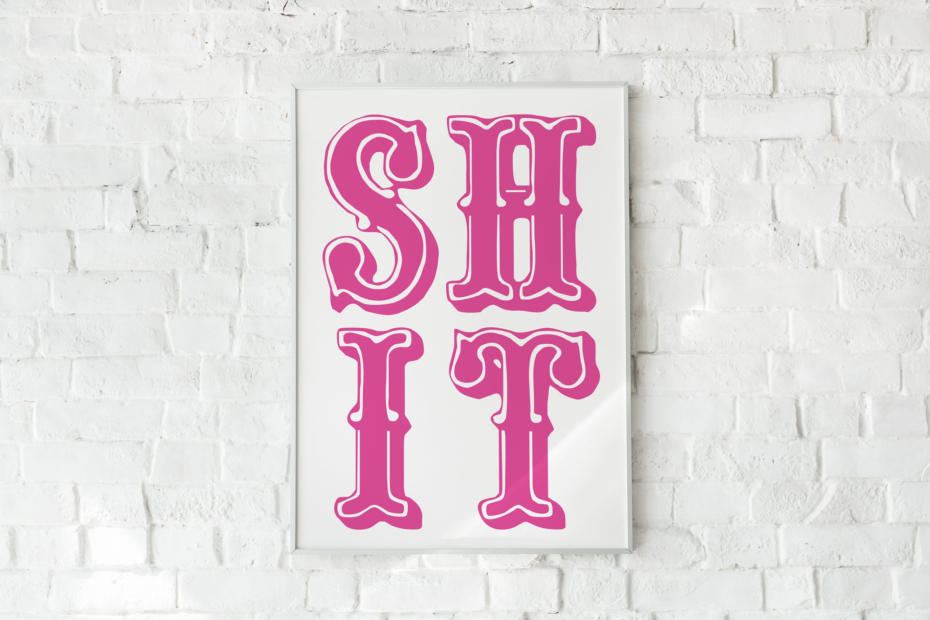 Hot Pink Fancy Shit Poster Hot Pink Wall Art Funny Shit - Etsy