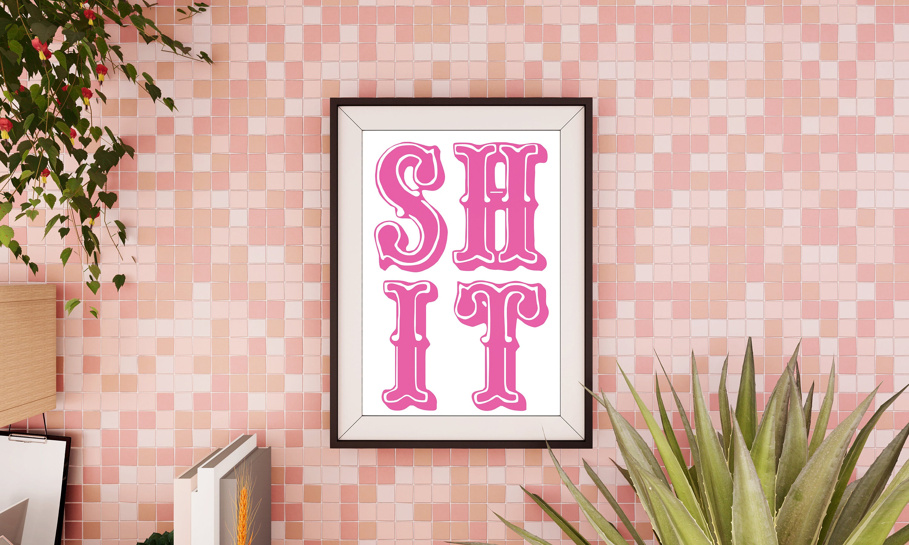 Hot Pink Fancy Shit Poster Hot Pink Wall Art Funny Shit - Etsy