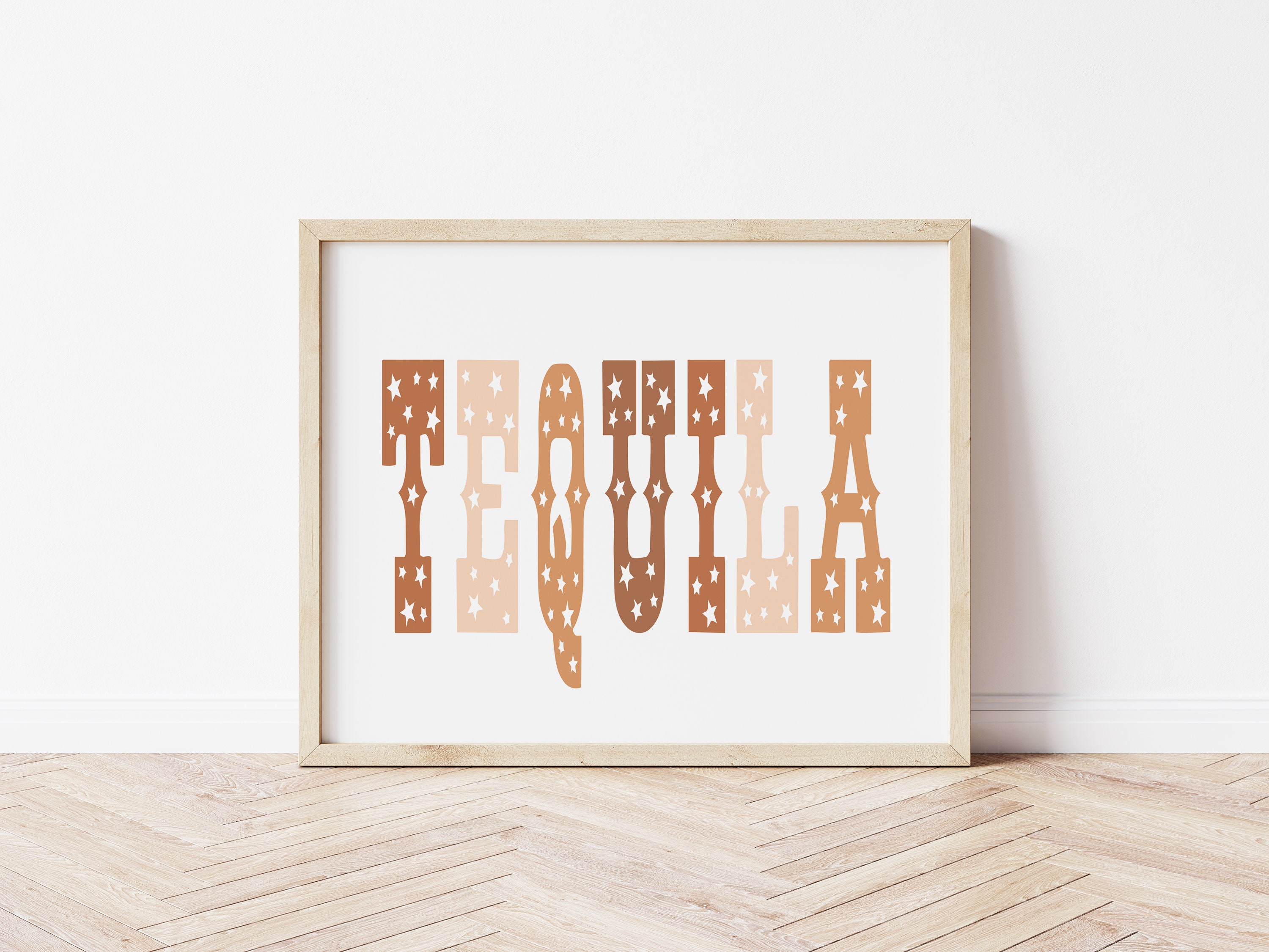 Tequila Poster Digital Download Neutral Brown Wall Art Bar - Etsy
