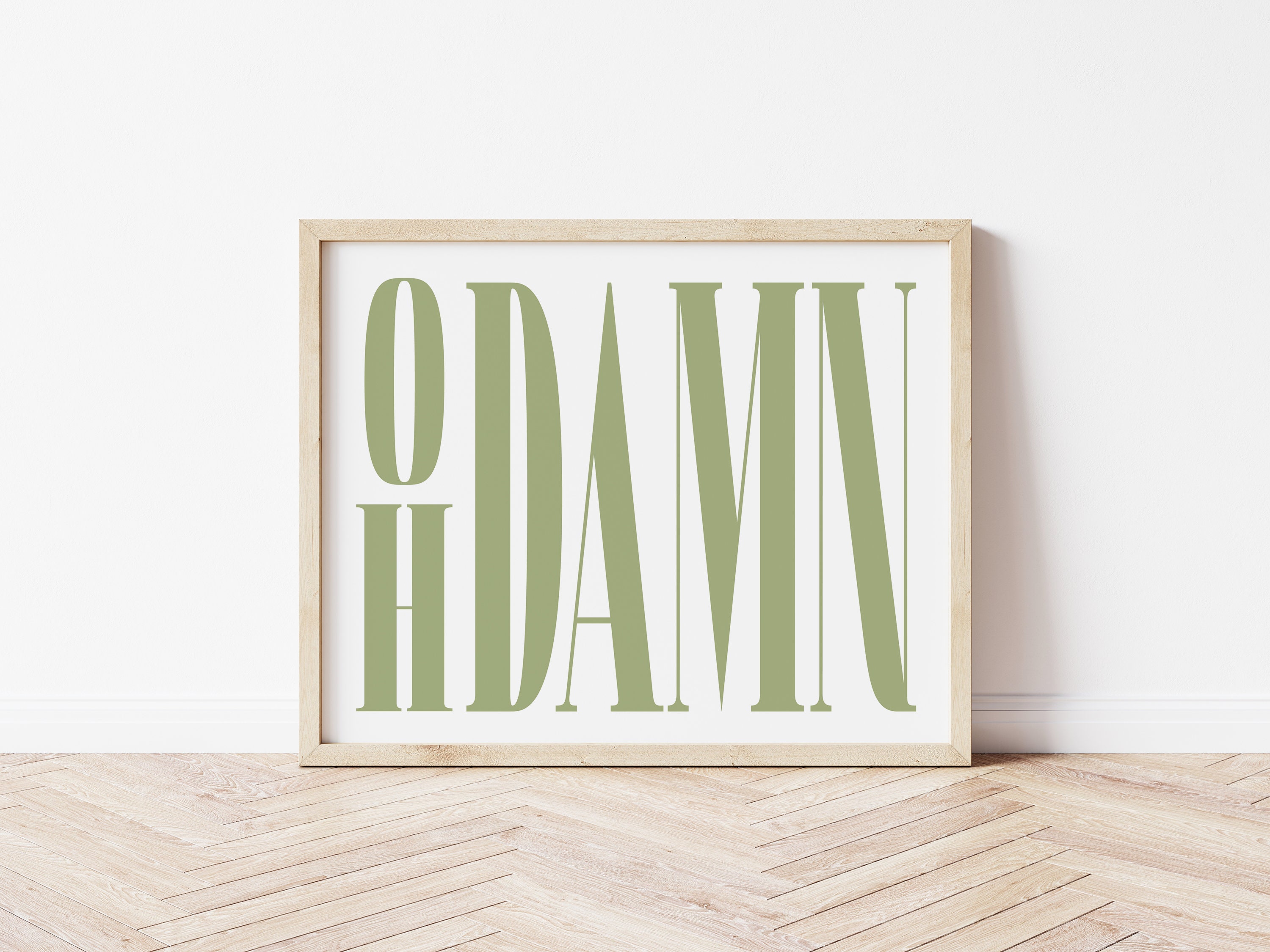 Oh Damn Digital Download, Oh Damn Art Print, Damn Poster, Sage Green ...