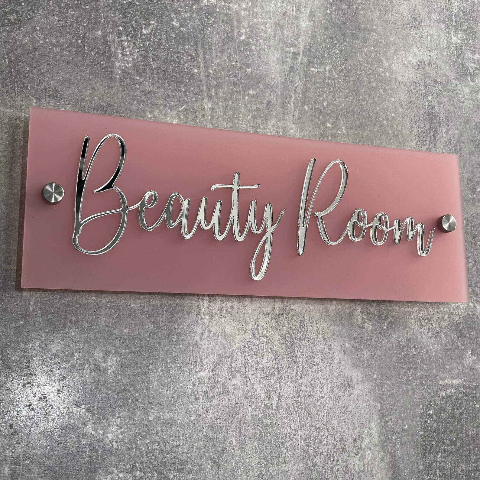 Salon Beauty Room Door Sign Business Pink Frosted | Etsy