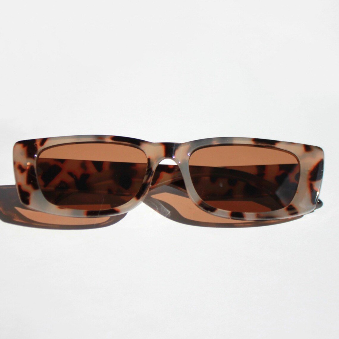 Vintage Rectangle Leopard Sunglasses Etsy