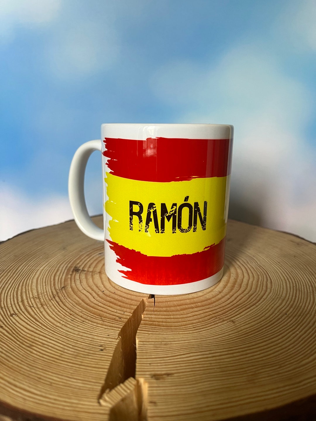 Spanish Flag Personalised With Name Mug - Etsy