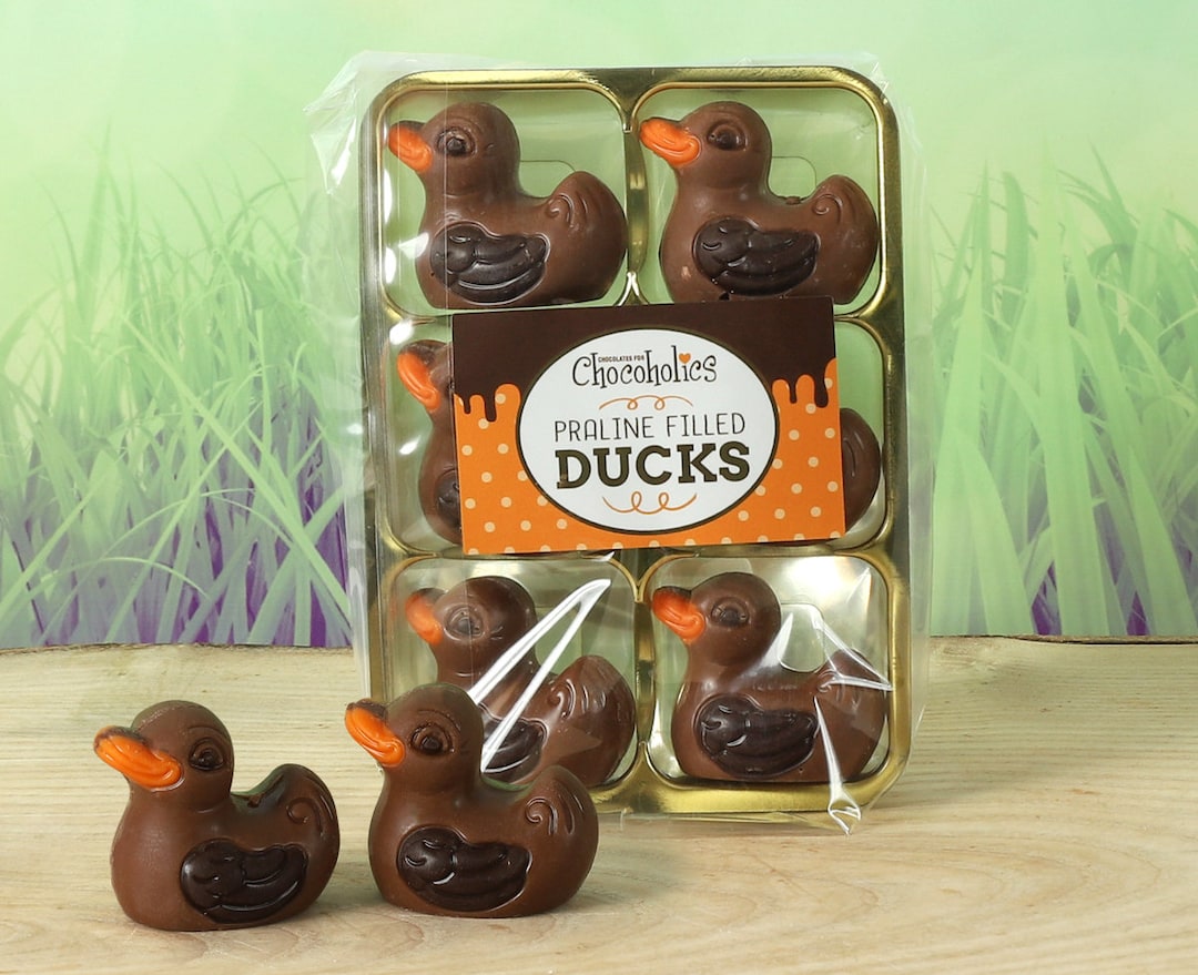 6 Milk Chocolate Ducks With Praline Filling,6 Milk & White Chocolate ...