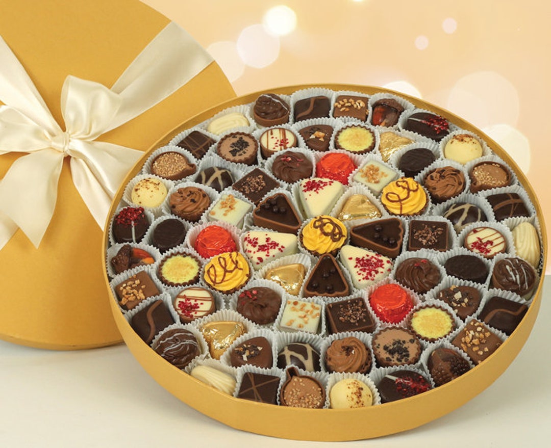 Glorious Gold Chocolate Box With Exclusive Belgian Cupcake - Etsy