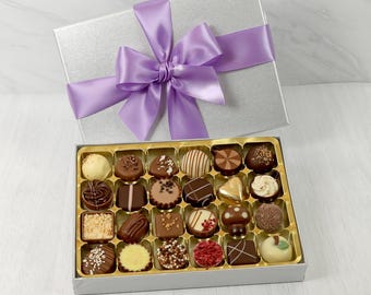 Festive Chocolate Taster Box. 24 Luxury Assorted Belgian and Swiss ...
