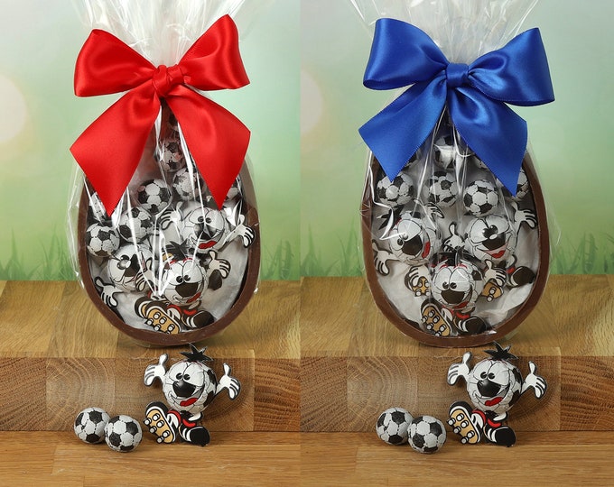 Chocolate Football Easter Egg. Milk Chocolate Half Egg Filled With ...