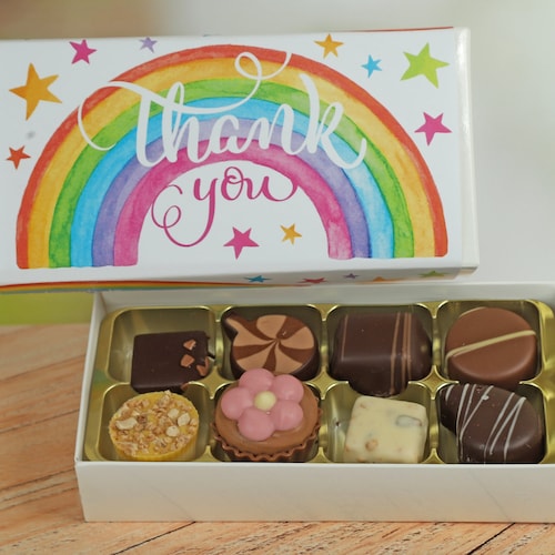 Thank You Belgian Chocolate Slab Bar Gift Thanks - Etsy UK