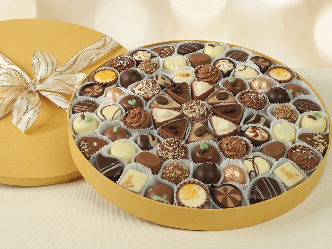 Glorious Gold Chocolate Box With Exclusive Belgian Cupcake - Etsy