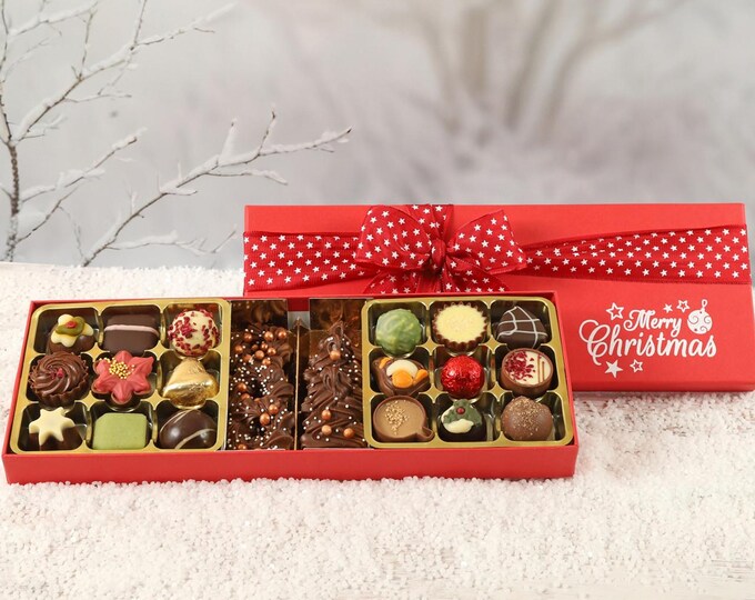 Festive Chocolate Taster Box. 24 Luxury Assorted Belgian and Swiss ...
