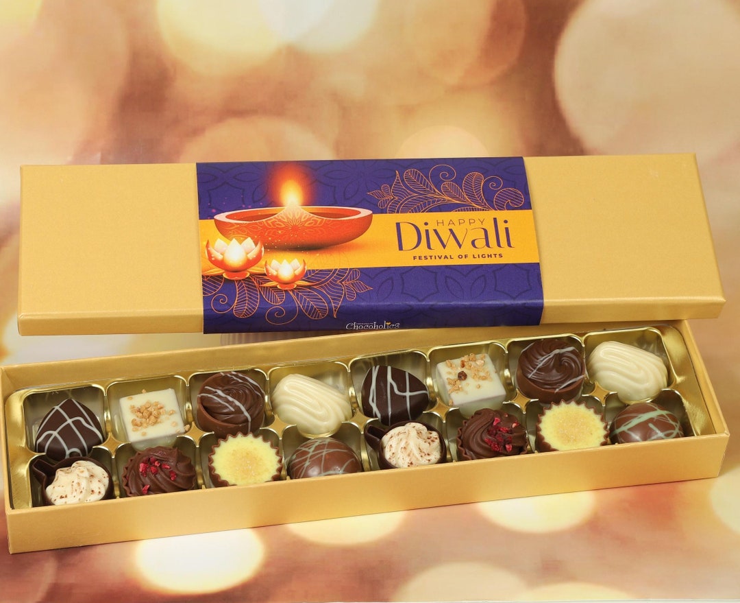 Diwali Chocolates - 8 or 16 Luxury Belgian Chocolates With A Purple and ...