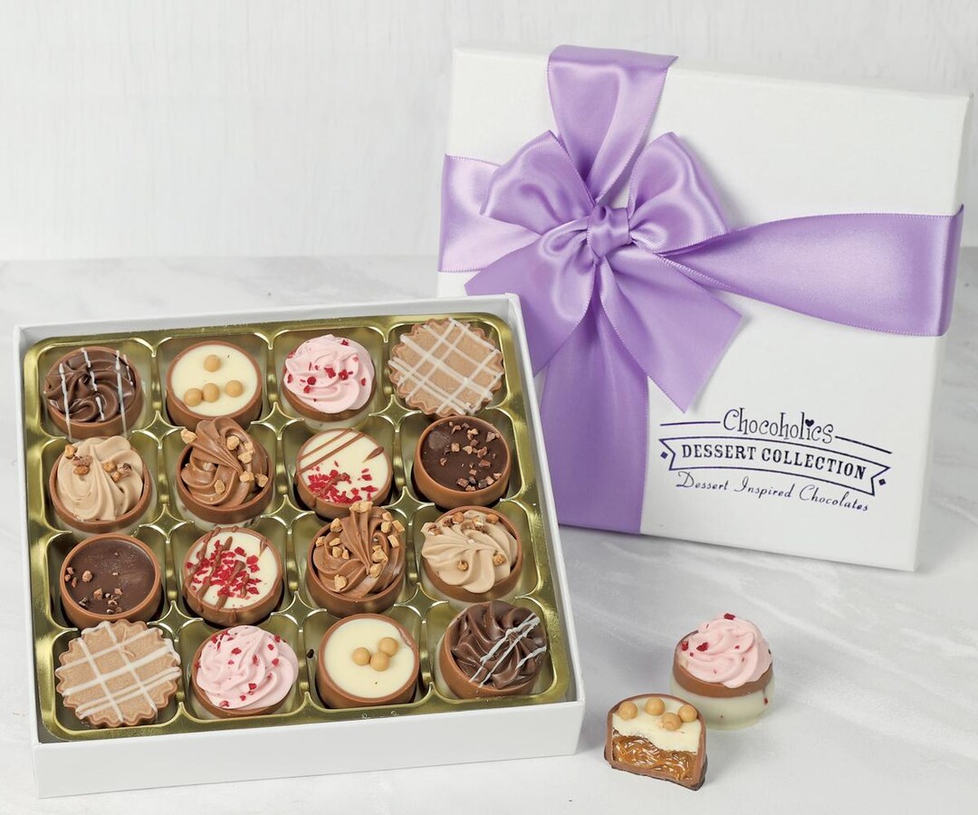 Dessert Flavoured Chocolate Box. 16 Luxury Dessert Inspired Belgian ...