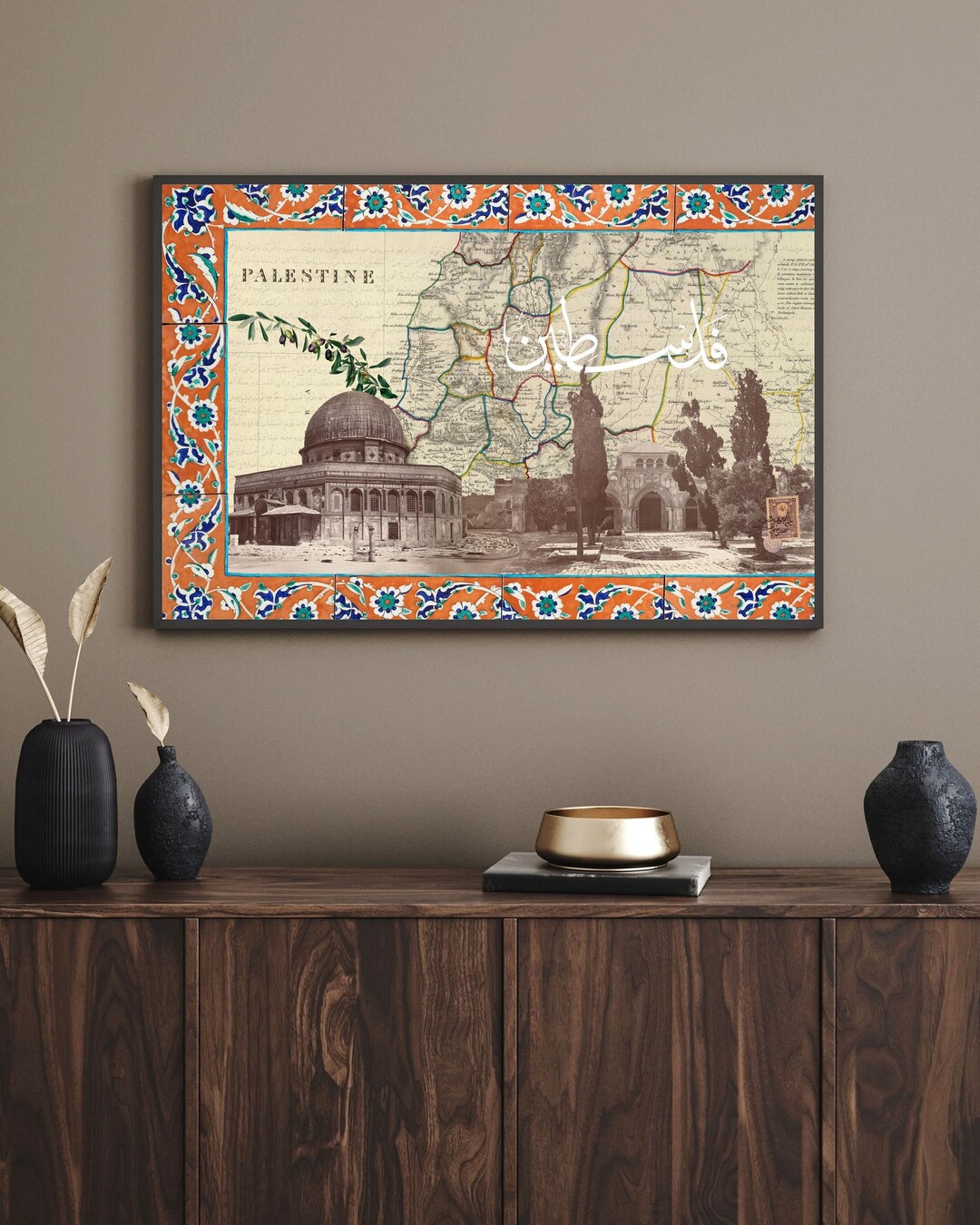 Palestine Map Canvas Print: Historical Wall Art, Muslim Eid Gift - Etsy