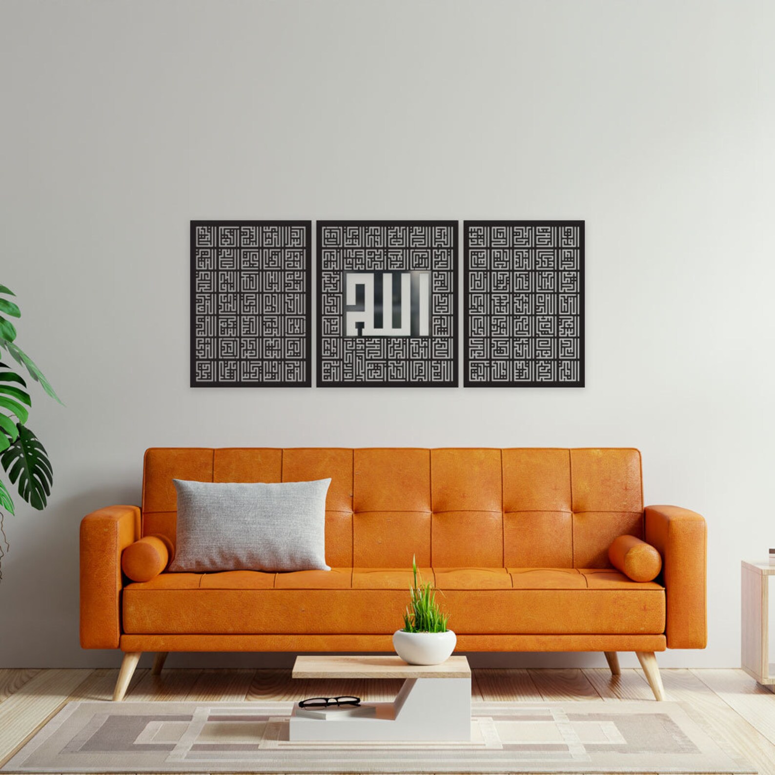 Asma Ul Husna 99 Names of Allah Kufic Islamic Wall Art, Asmaul Husna ...