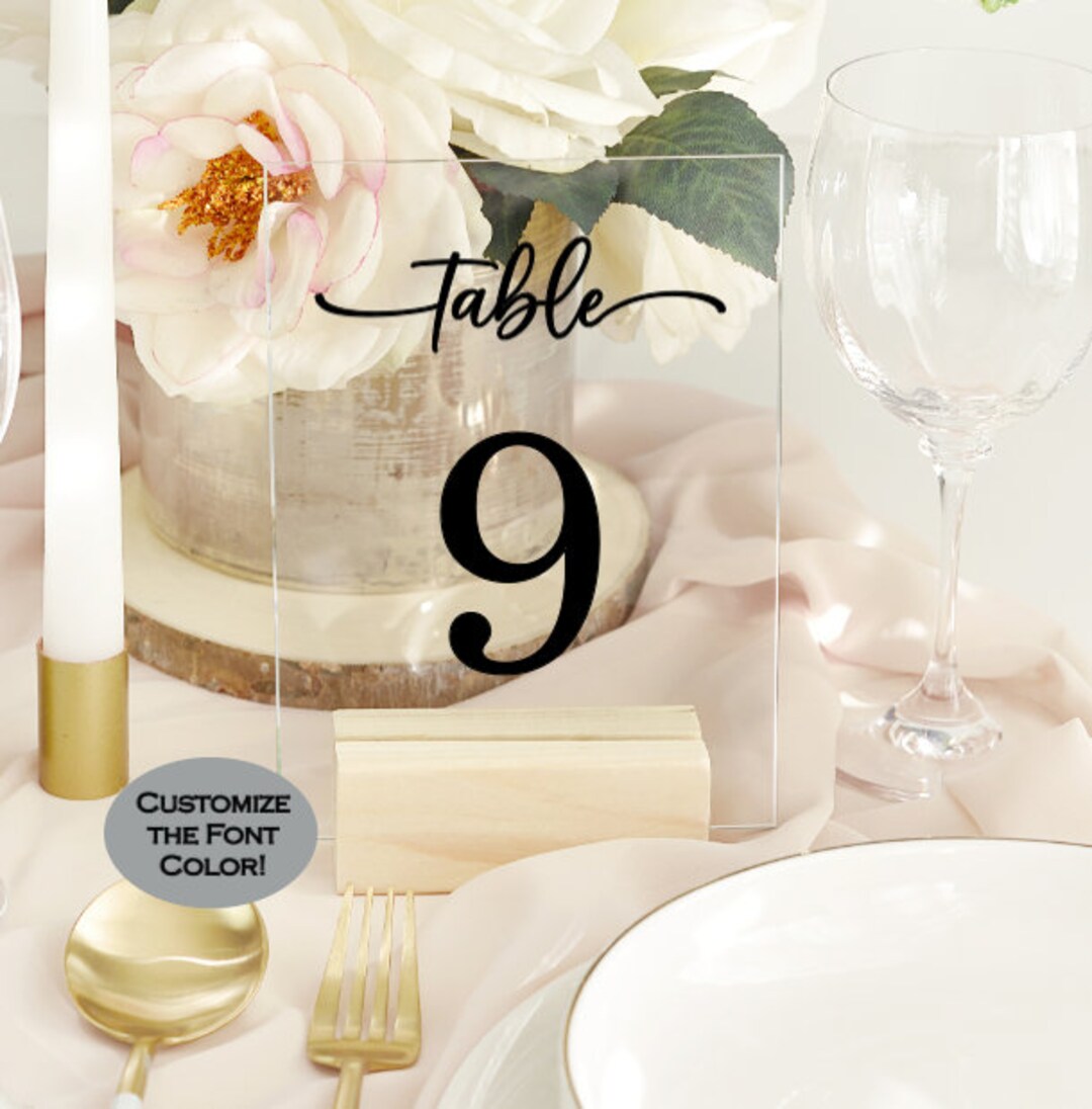 5x7 Clear Acrylic Table Number Sign - Etsy
