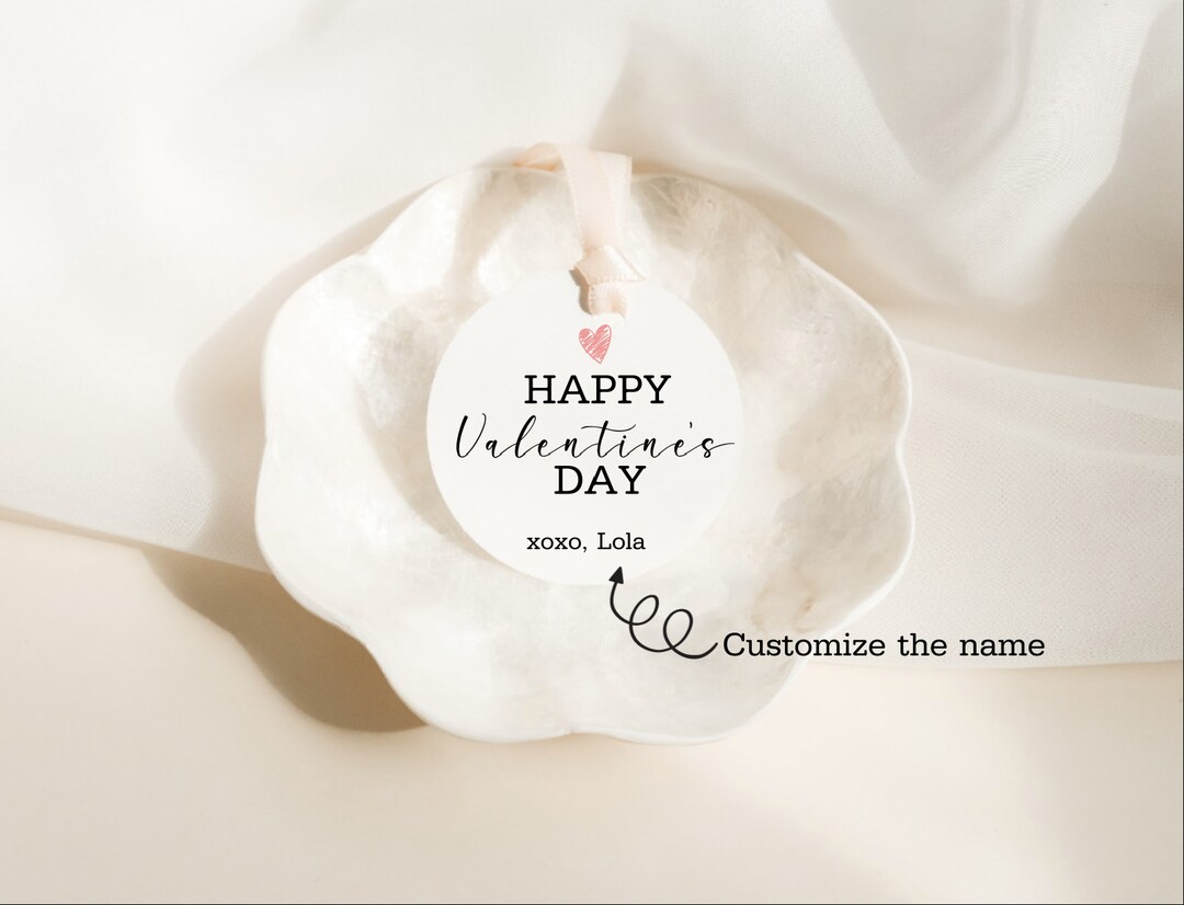 Set of 12 2 Custom Name Valentines Round Acrylic Gift Tags - Etsy