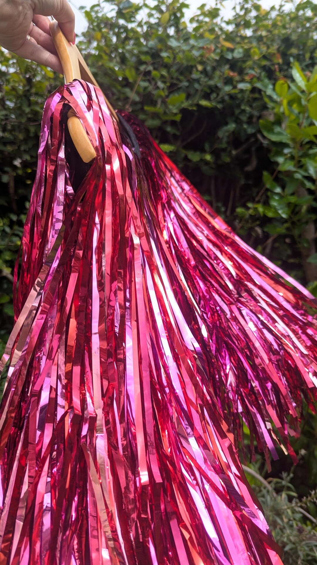 Pink Shimmer Swishy Tinsel Shoulder Cape: Festival Mardi Gras Outfit ...
